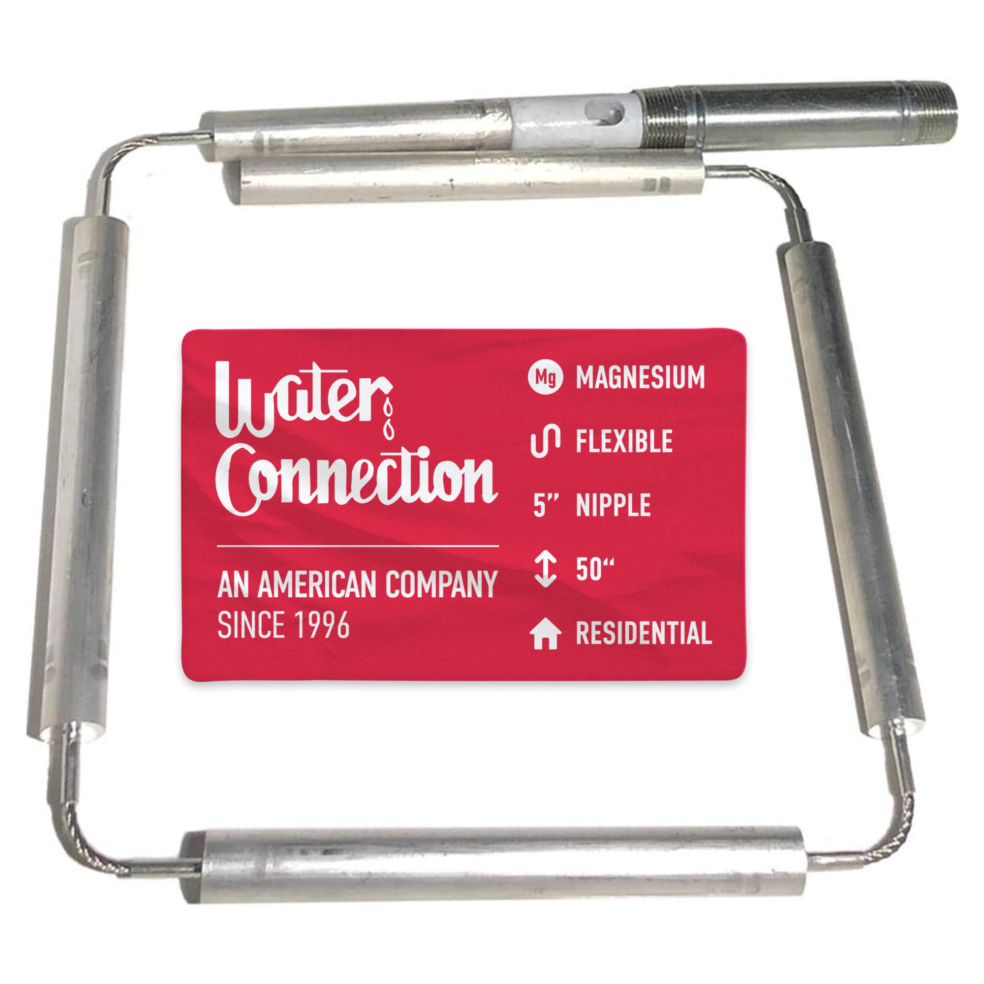 AR111 Segmented Magnesium Outlet Anode Rod, 5" Nipple (.750" x 3/4" x ...