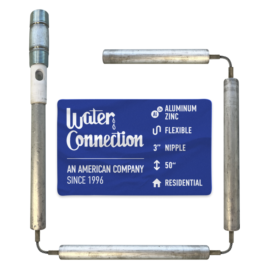 AR145 Segmented Aluminum Zinc Outlet Anode Rod, 3" Nipple (.750" x 3/4 ...